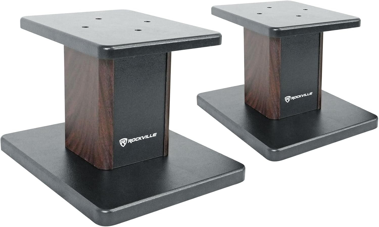 good fortune RHT8D Desktop Speaker Stands, Dark Wood, 66 lbs Capacity ...
