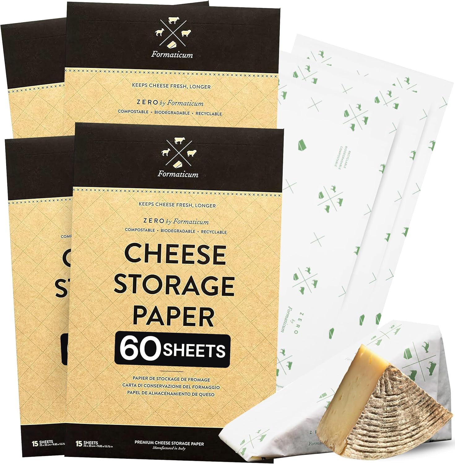 good fortune Zero Cheese Storage Paper, Compostable, Biodegradable, and ...