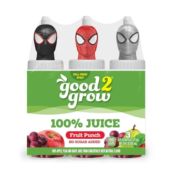 good2grow 6oz 100% Fruit Punch Juice 3 pack (Character Tops Vary ...