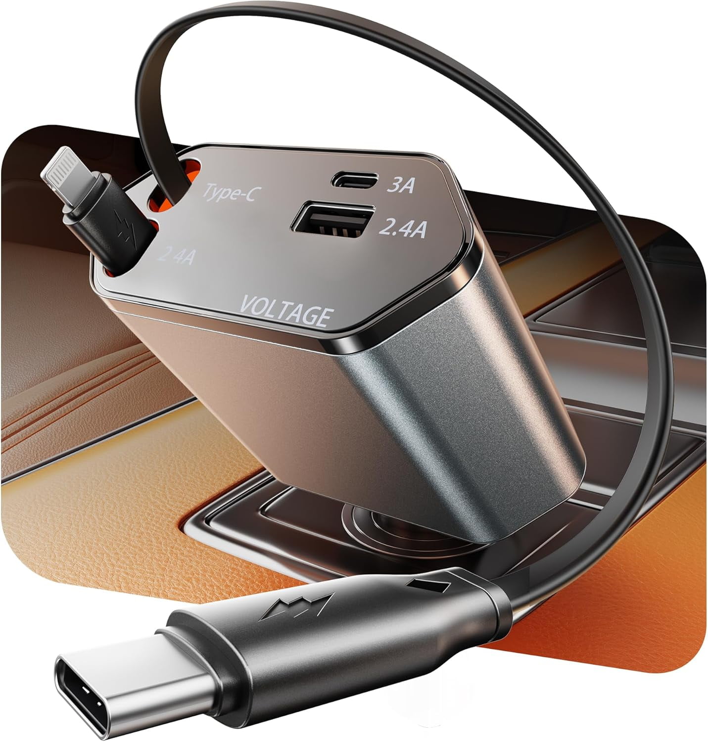 goodbye to tangled wires in your car! The GUSGU 4-in-1 Retractable Car ...