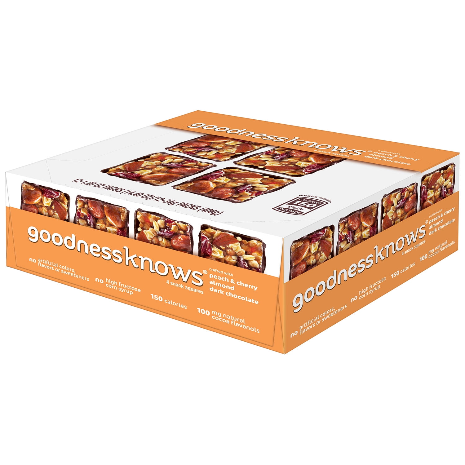 Goodnessknows Peach Cherry Almond And Dark Chocolate Snack Squares