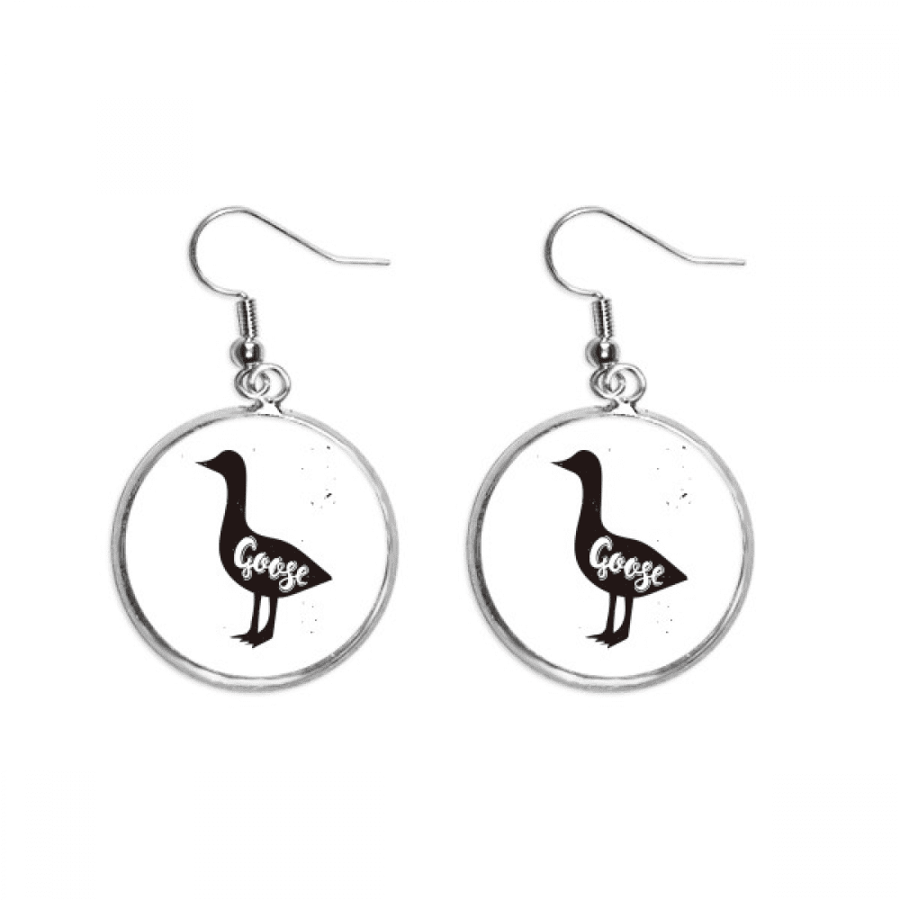 goose black and white animal ear dangle silver drop ear jewelry woman ...