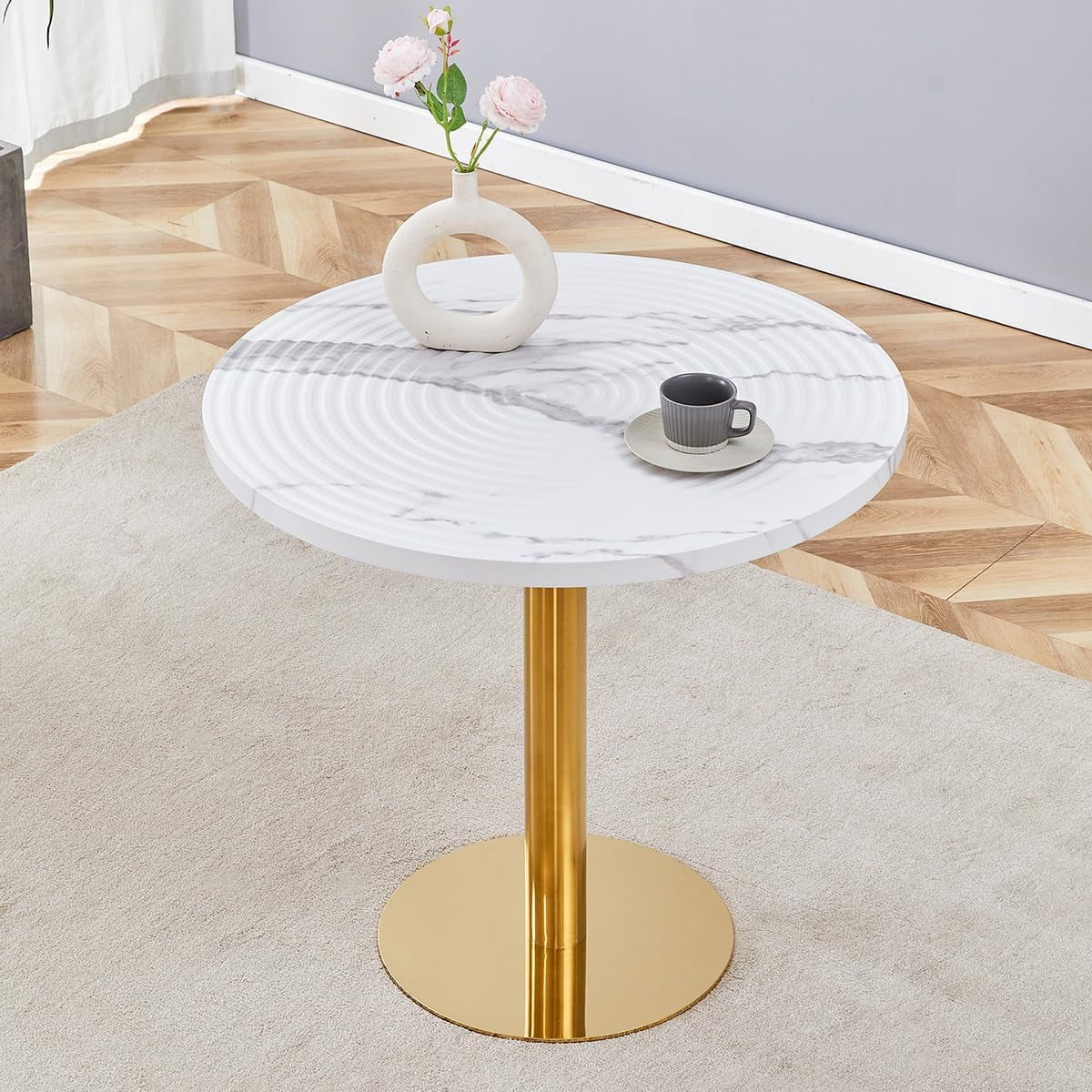 gopop 31.5'' Round Dining Table, Small Round Table, White Round Table ...