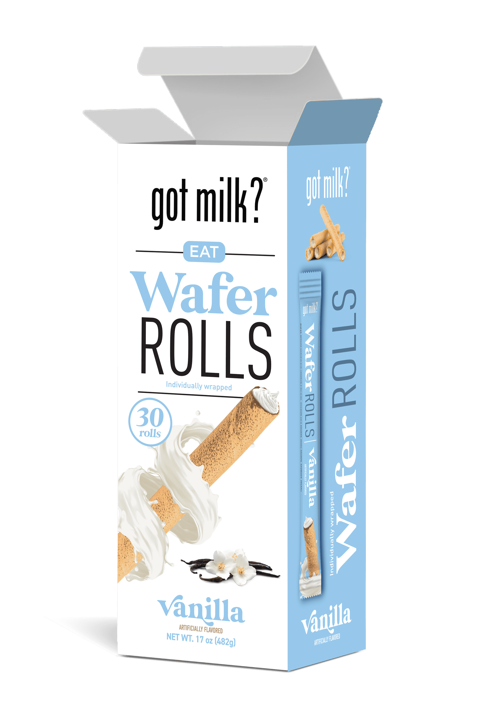 got milk? Wafer Rolls, Vanilla, 17-ounce Box with 30 Rolls ...