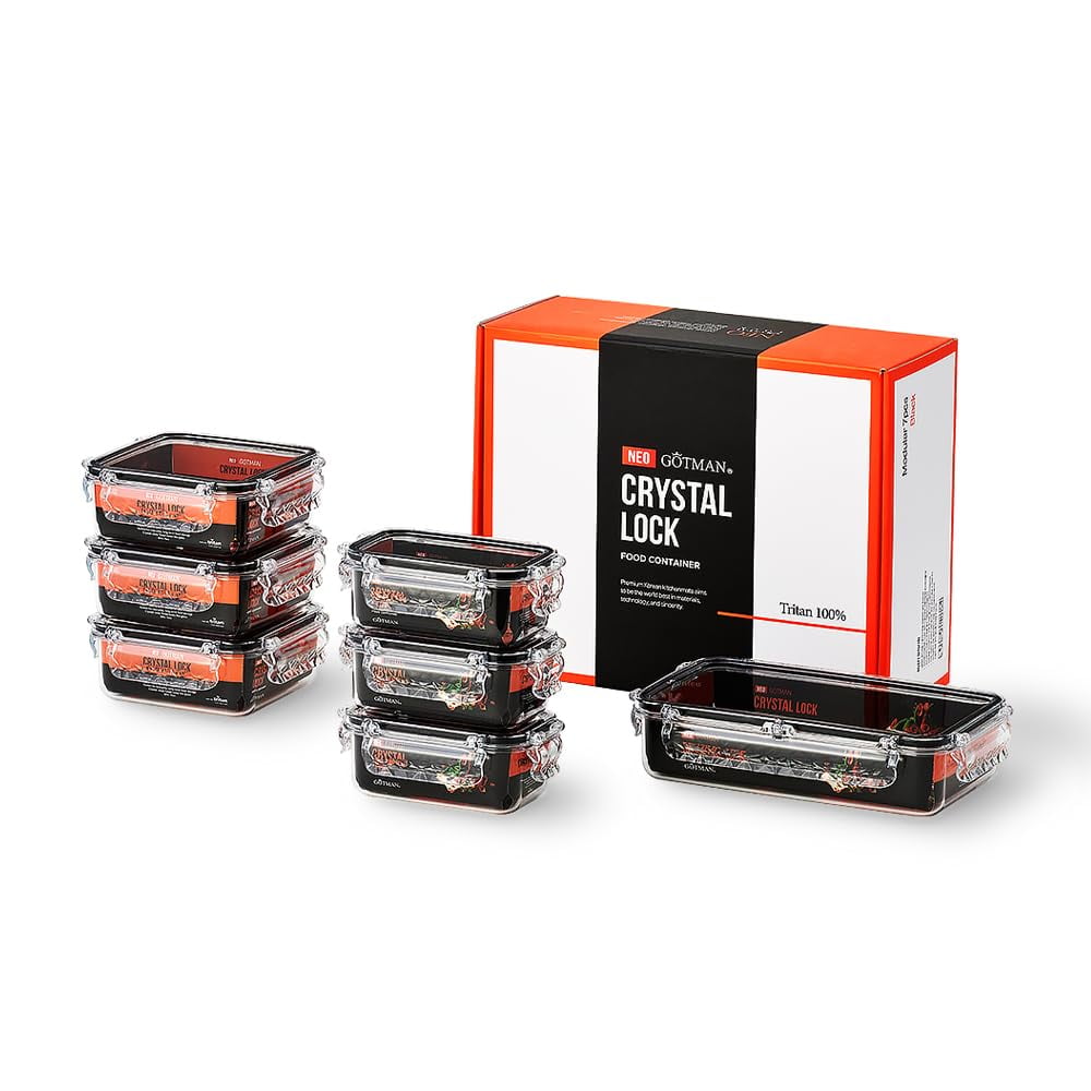gotman Crystal Lock Airtight Food Storage Containers with Lids Gift Set ...