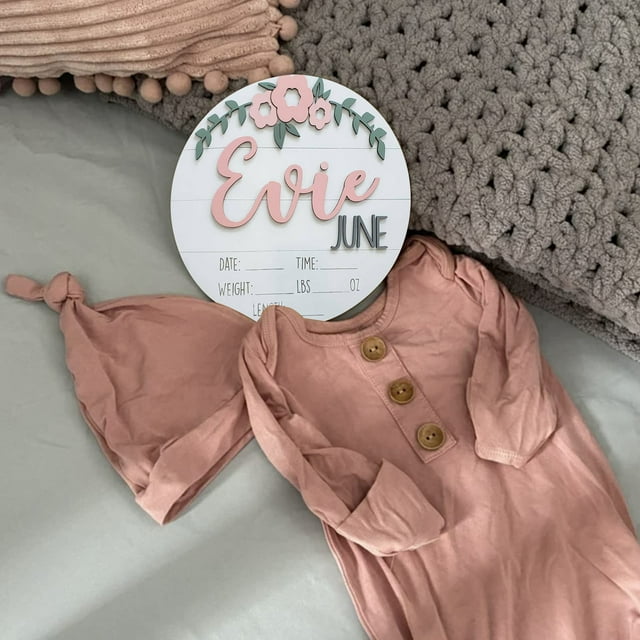 gotofar Birth Announcement Plaque Engraved Ornamental Cute Baby Name ...