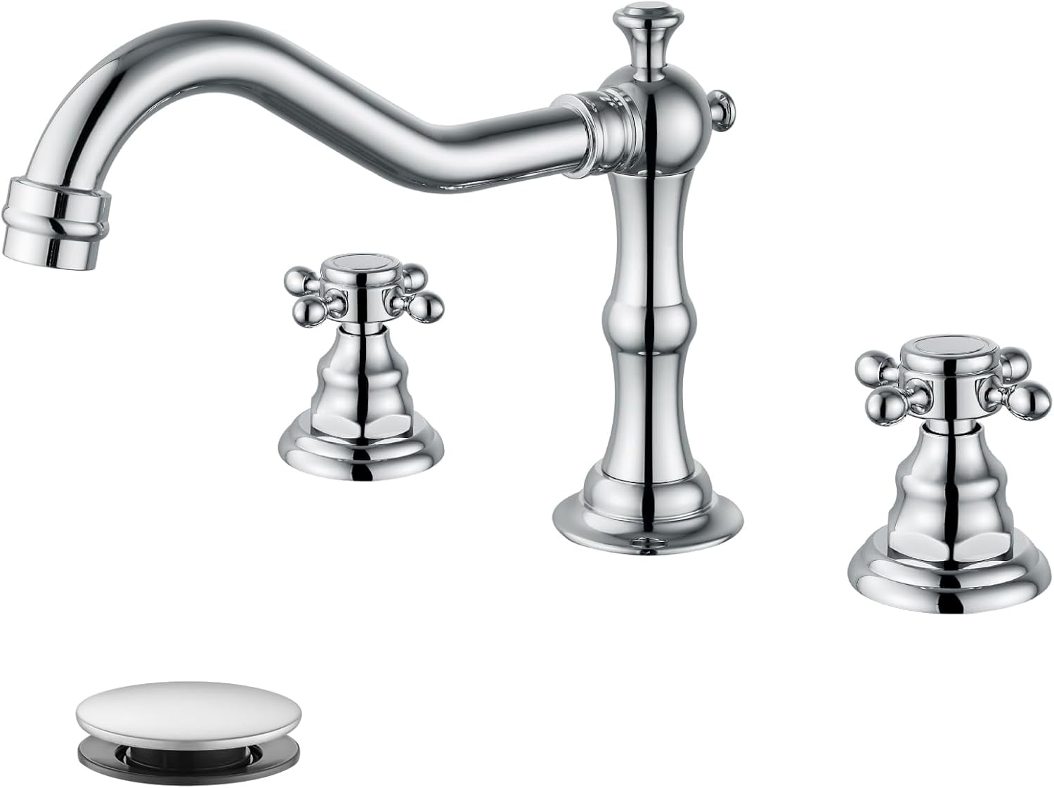 gotonovo 3 Hole Widespread Bathroom Sink Faucet Double Cross Handle ...