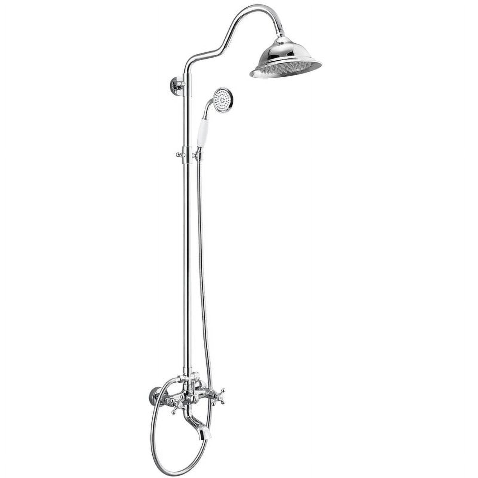 Gotonovo Exposed Shower System Polish Chrome Bathroom Combo Set 3