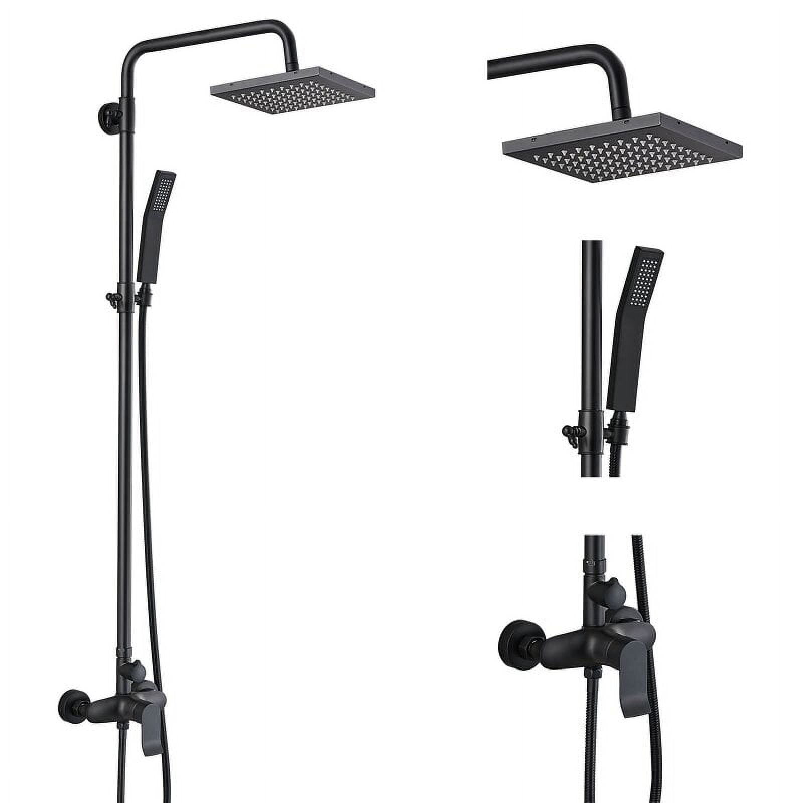 Gotonovo Matte Black Exposed Shower System 2 Function Bathroom Shower