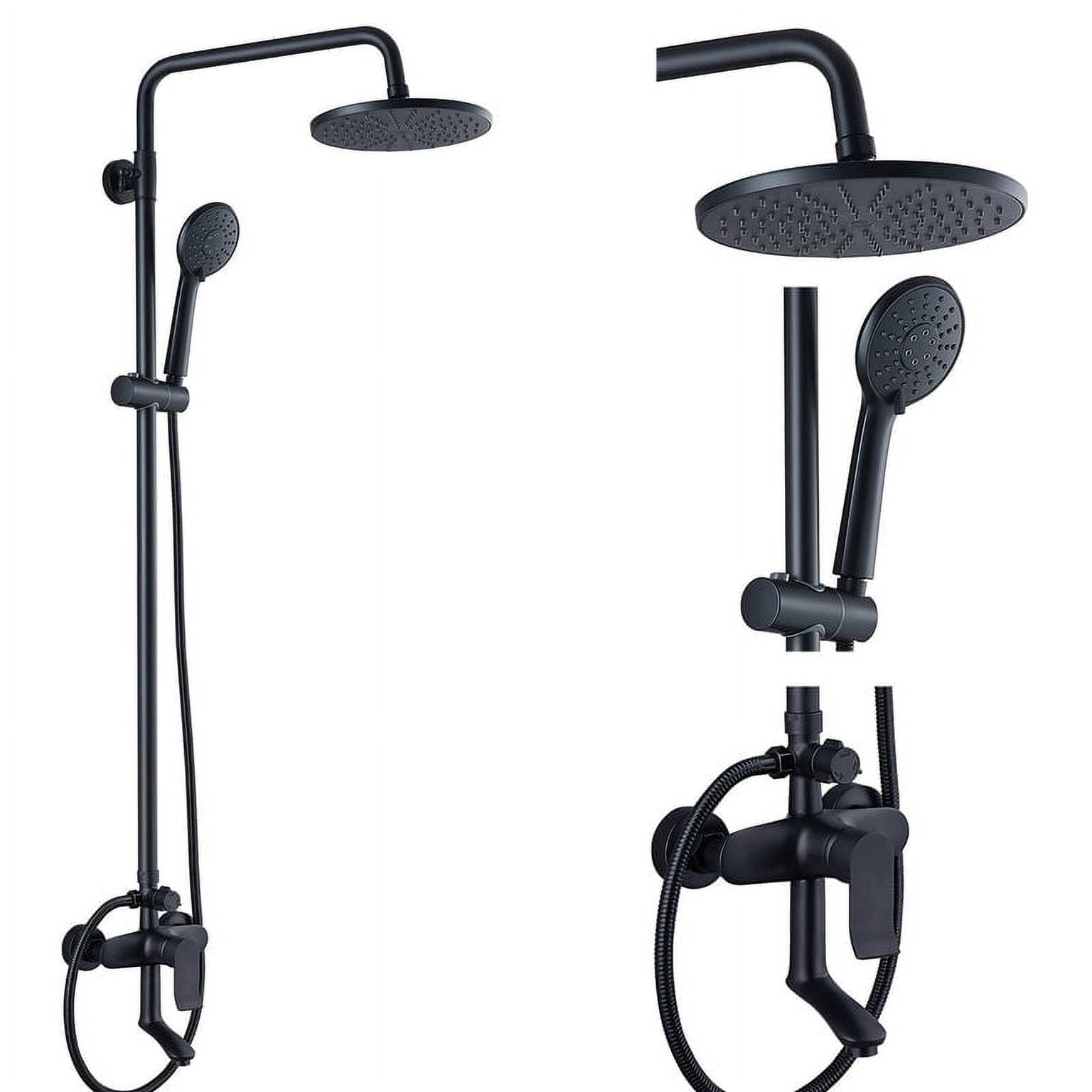 Gotonovo Matte Black Shower System 3 Function Brass Bathroom Shower