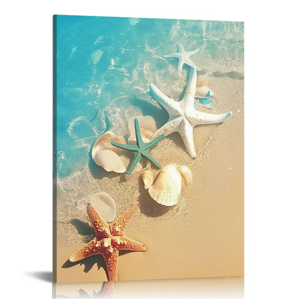 gouleft Canvas Poster 16"x24" Unframed, Starfish Seashell Summer Beach ...