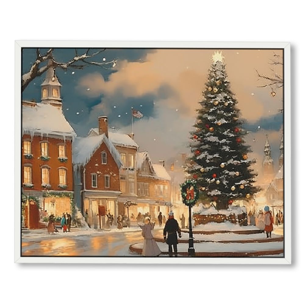 gouleft Christmas Canvas Wall Art Rustic Winter Scene Wall Art Posters ...