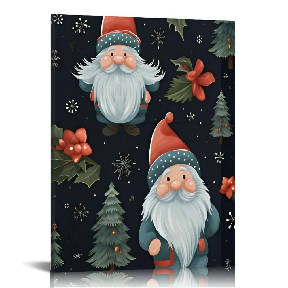 gouleft Christmas Santa Gnomes Hanging Poster Canvas Artwork Art Print ...