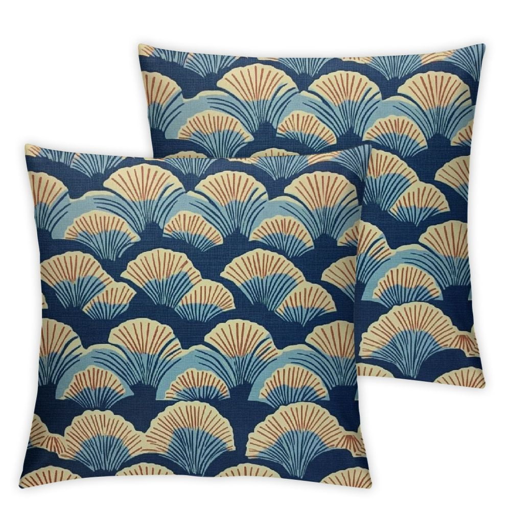 gouleft Floral Pattern Throw Pillow Covers 18X18 Inch Blue and Gray ...