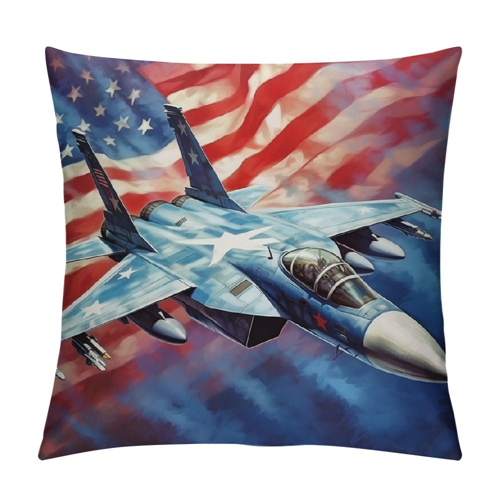 gouleft Military Airplane Pillow Cover for Sofa Couch Chair Watercolor ...