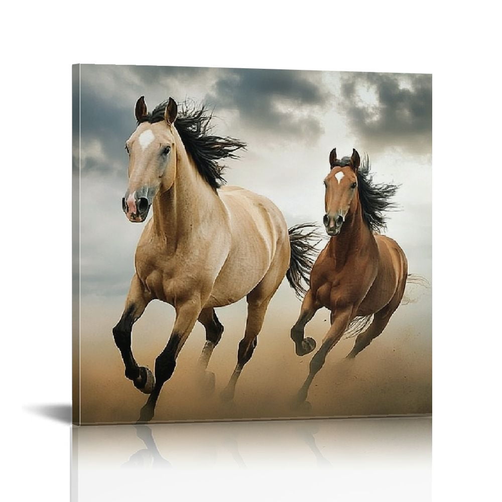 gouleft Running Horses Wall Art Decor: Western Farm Canvas Picture of ...