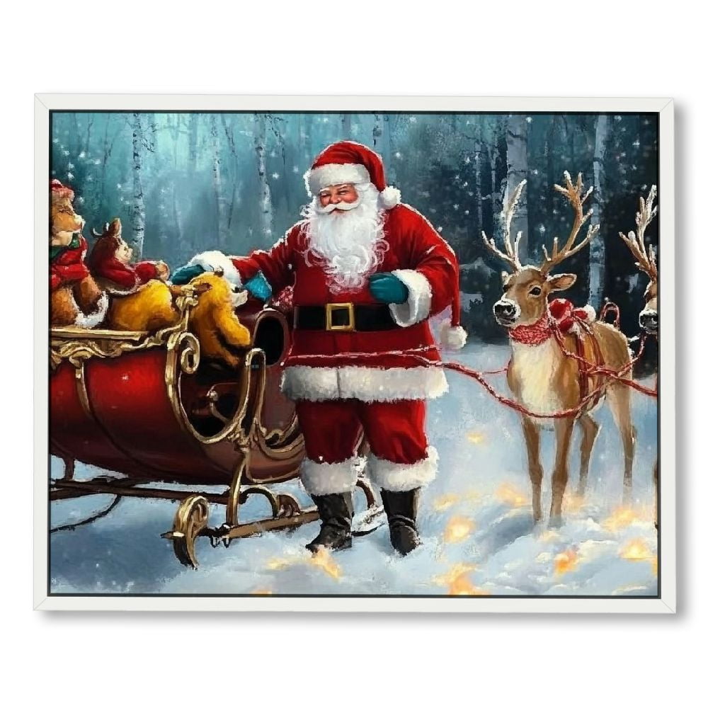 gouleft Santa Prepping the Team Wall Art, Festive Decorations, Santa ...