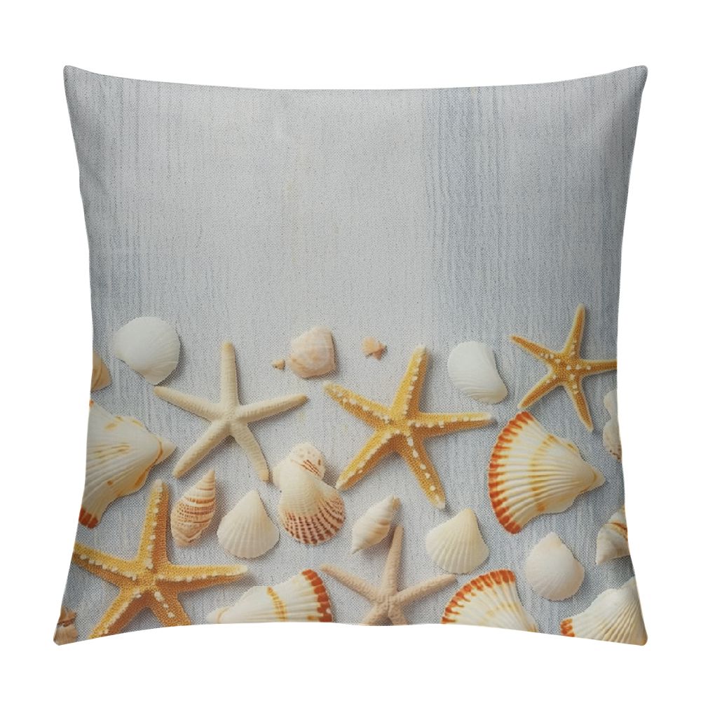 gouleft Seashells Throw Pillow Cushion Cover, Nude Colored Shells on ...