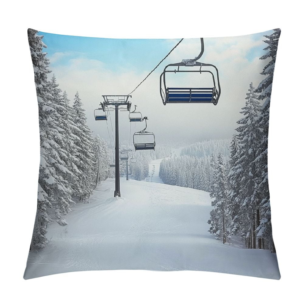 gouleft Skiing Slope Double Sides Print Pillow Cover,Fashion Winter ...