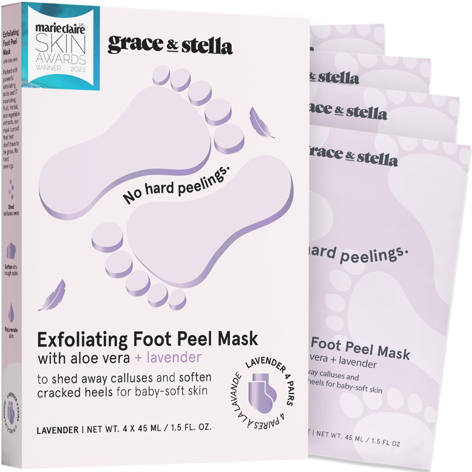 grace & stella Award-Winning Foot Peel Mask - Foot Peeling Mask with ...