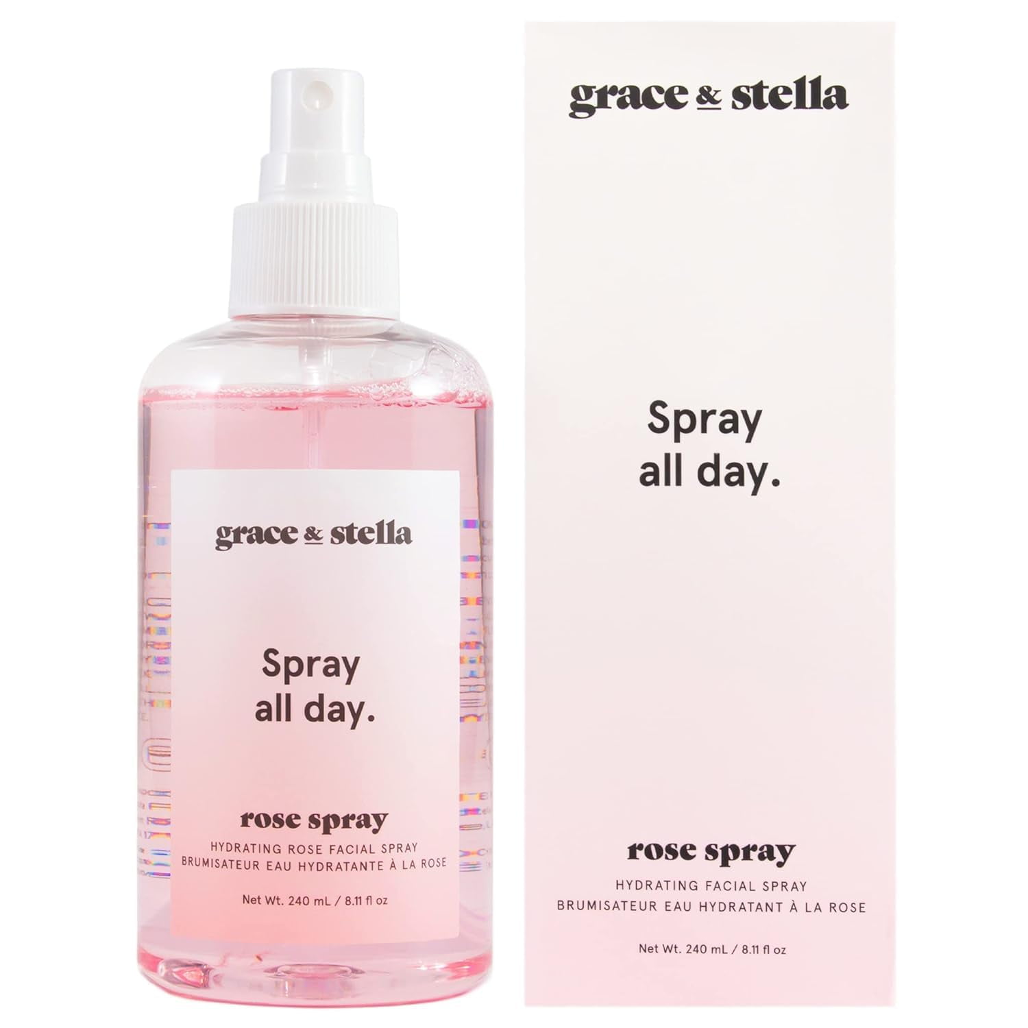 grace & stella Award Winning Rose Water Facial Spray Vegan - Rose Water ...