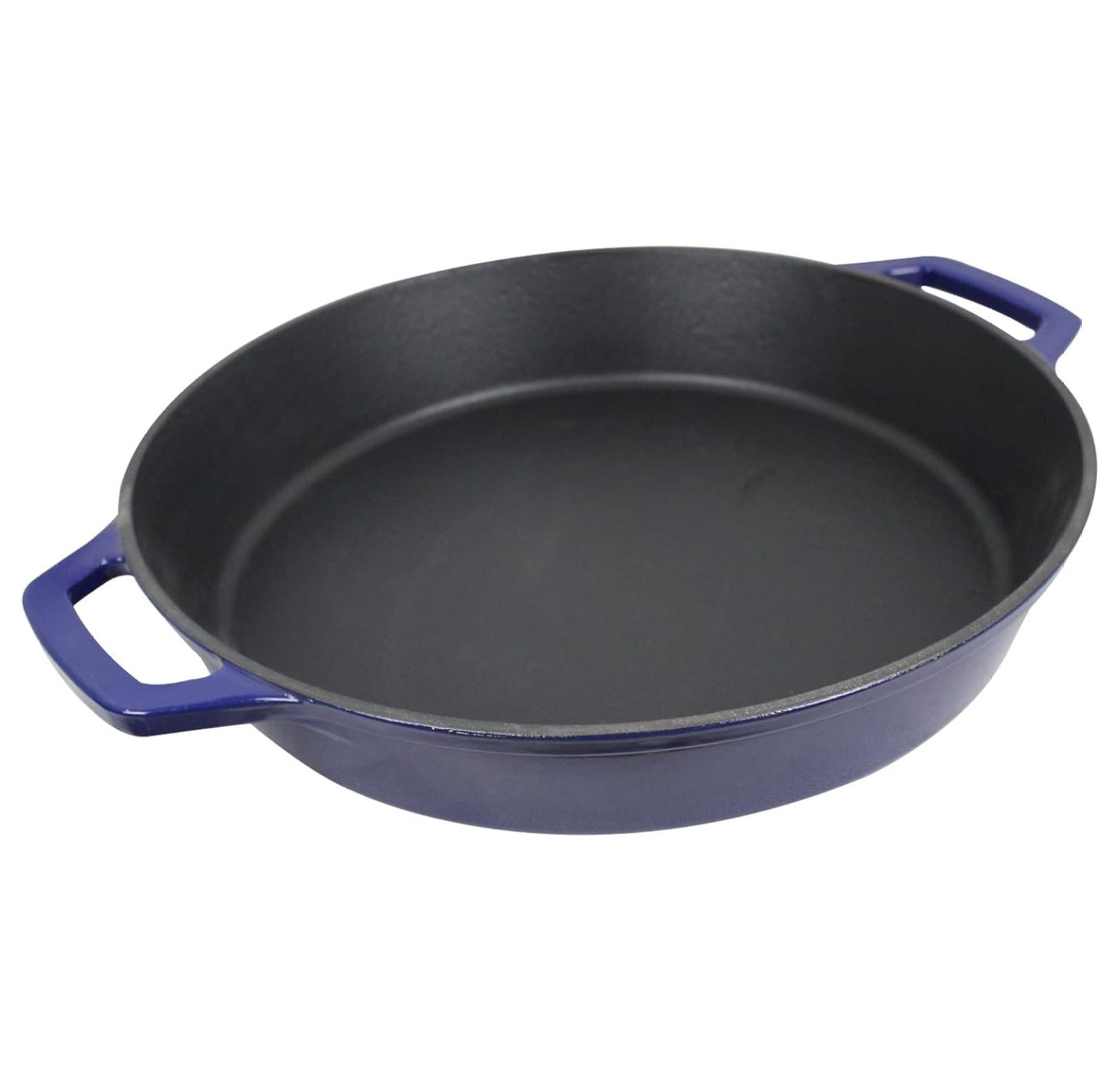 grade Large,Cast Iron Enameled Cookware (Skillet 17", Blue) Dual handle ...