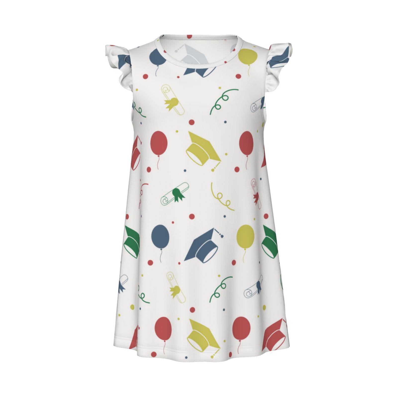 graduation hat Girls Nightgowns, Flutter Sleeve Pajamas Nightdress ...