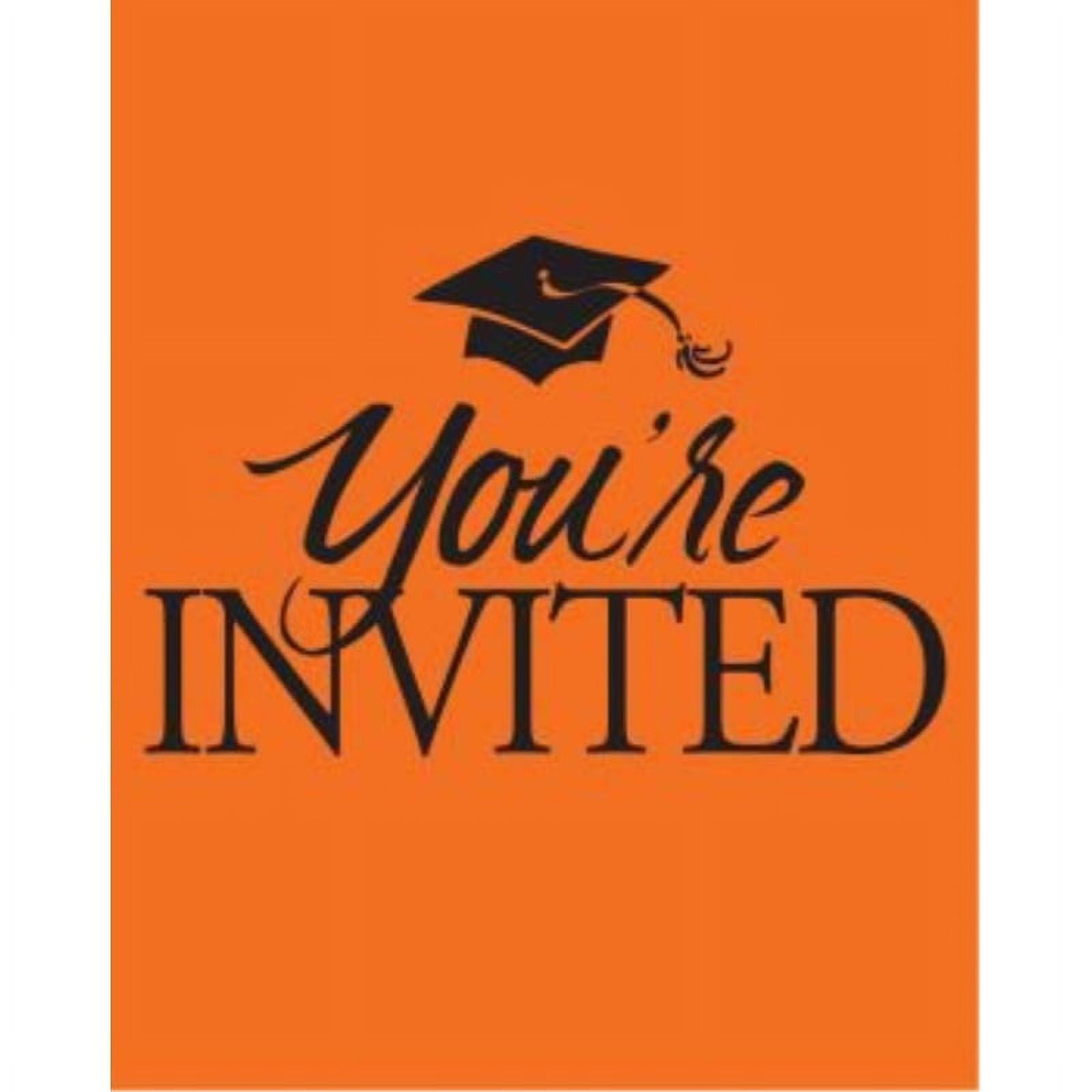 Congrats Grad Orange Invitations 25 Per Pack - Walmart.com