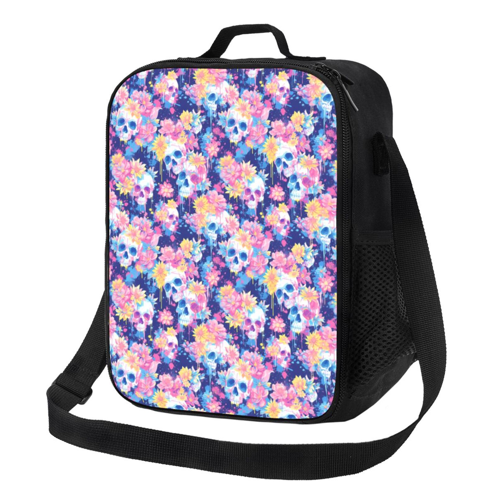 graffiti style Skull flower Lunch Box for Women Men, Insulated Lunch ...
