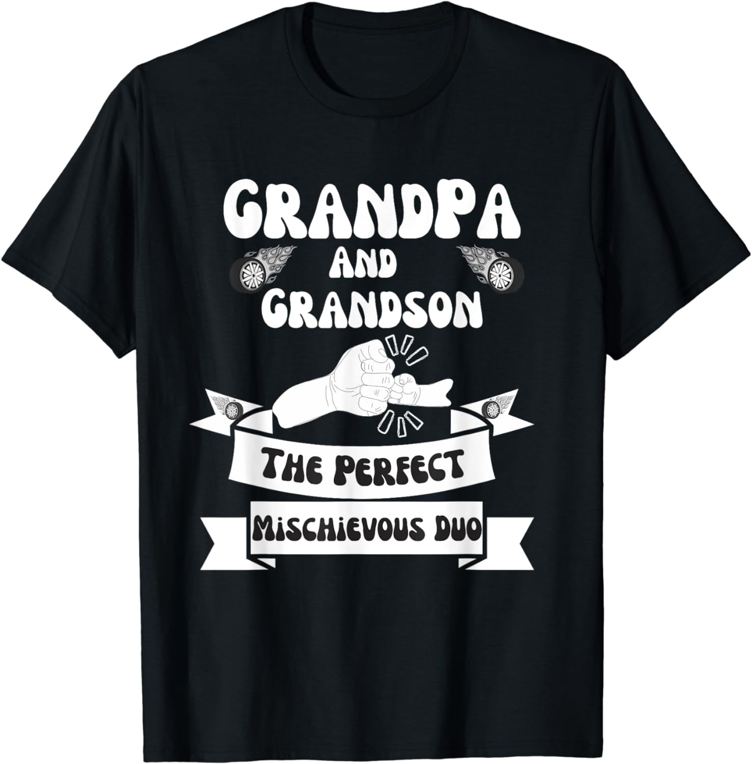 grandpa and grandson the perfect Mischievous Duo,funny tee T-Shirt ...