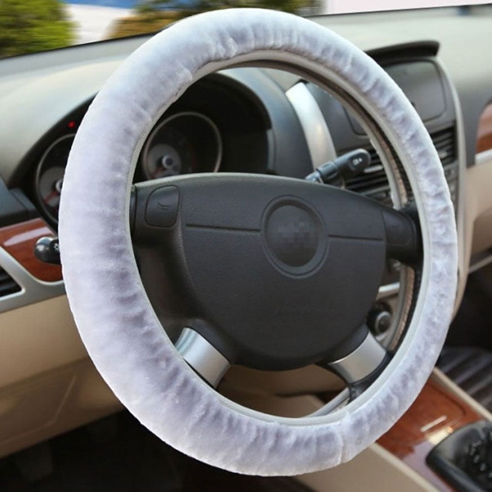 (gray)Universal Mesh fabric Steering Wheel Plush Car Steering Wheel ...
