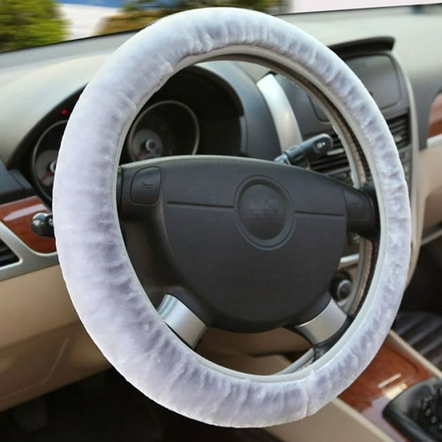 (gray)Universal Mesh fabric Steering Wheel Plush Car Steering Wheel ...
