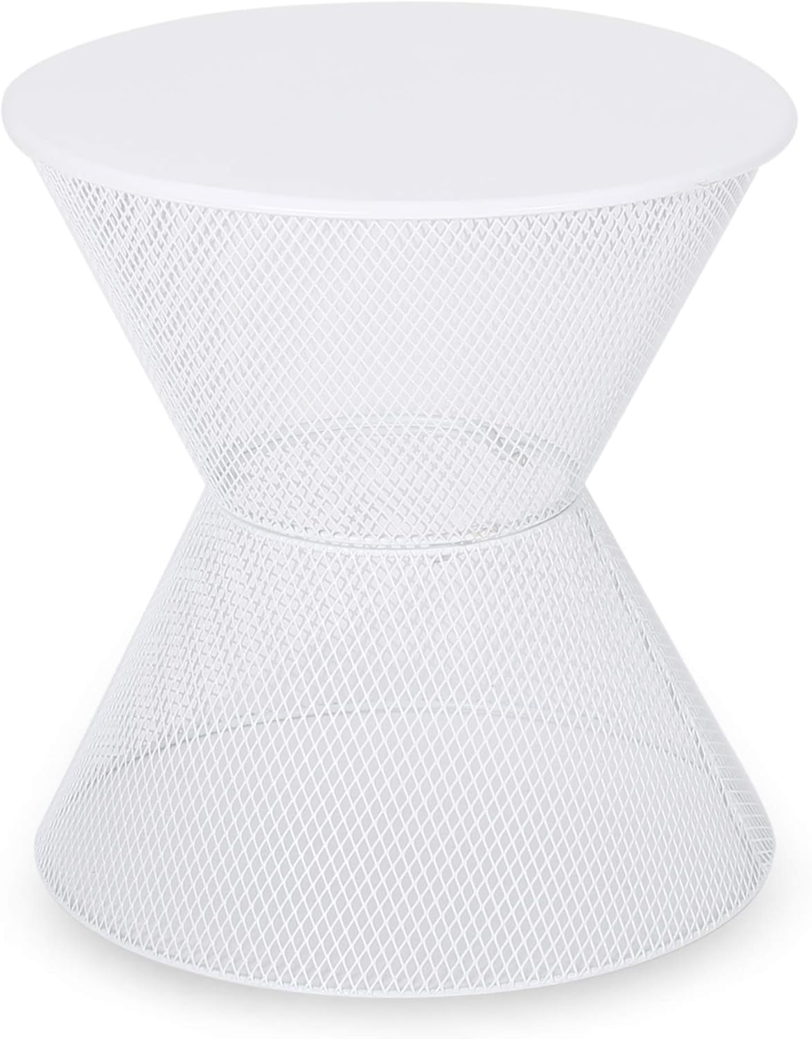Great Deal Furniture Doreen Modern Outdoor Iron Side Table, Matte White ...