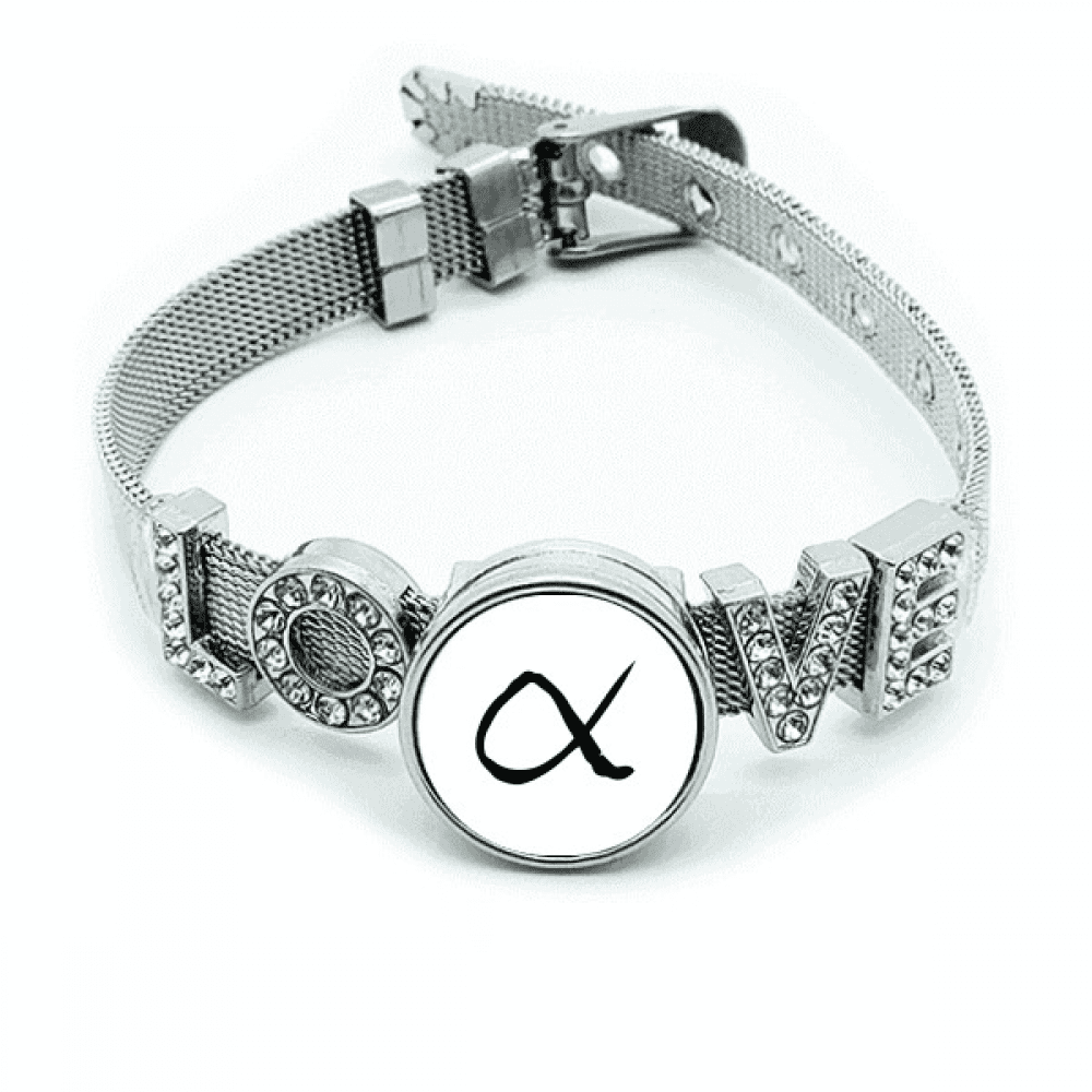 greek alphabet alpha black Bracelet Wristband Crystal Love Adjustable ...