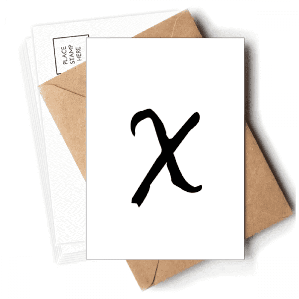 greek alphabet chi black Postcards Envelopes Blank Note Cards Mailing ...