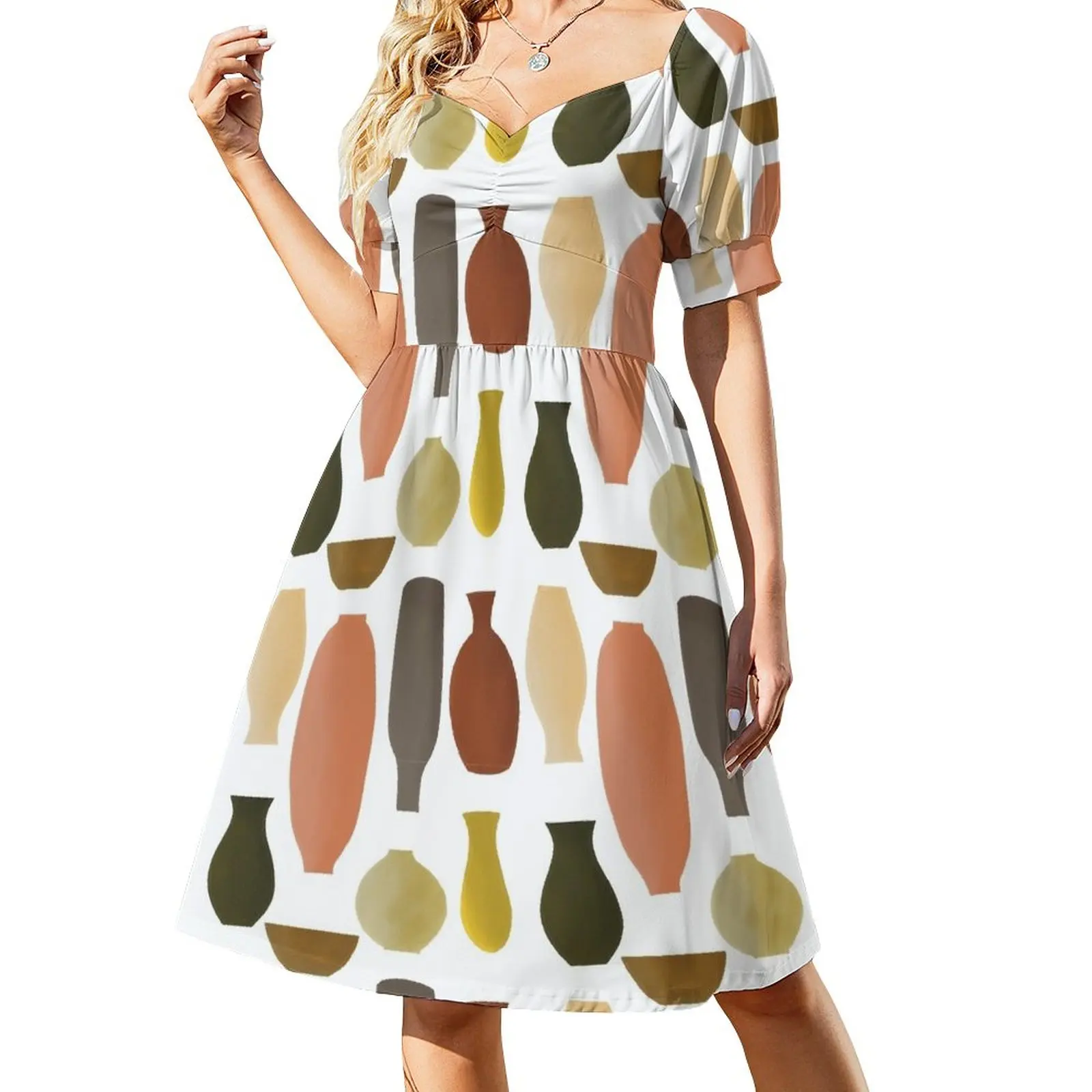 greek pots tile Sleeveless Dress luxury women's party dress evening ...
