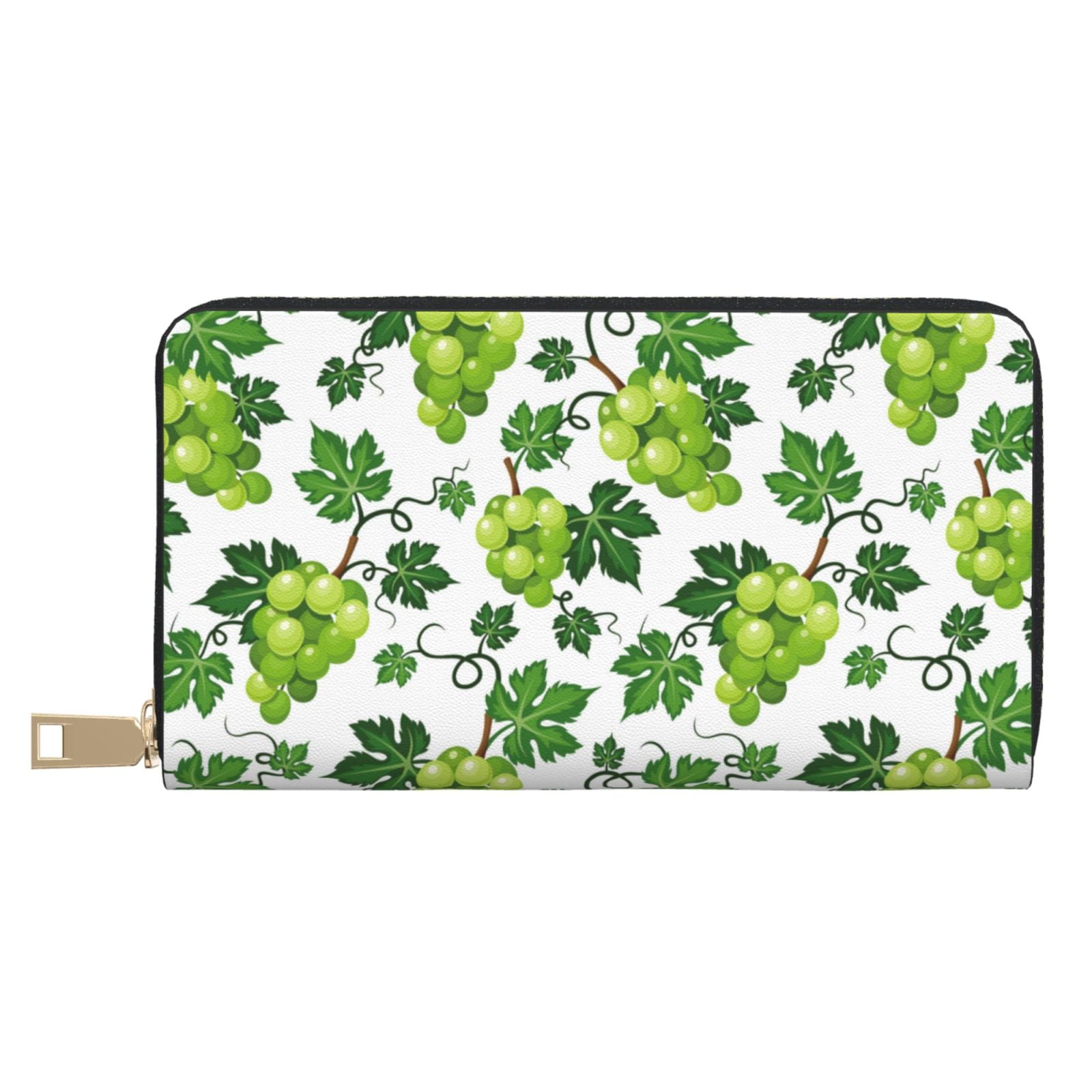 green Grape Wallet Women, Leather Bifold Multi Card Wallet, Women's ...