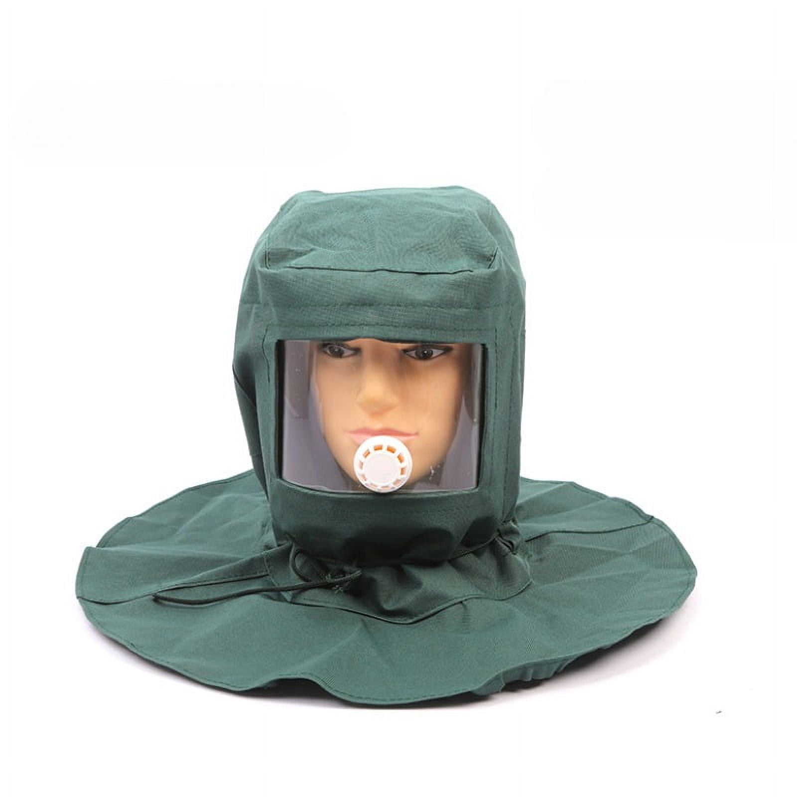 green Industrial Labor Work Protection Canvas Sand Blasting Hood Anti ...