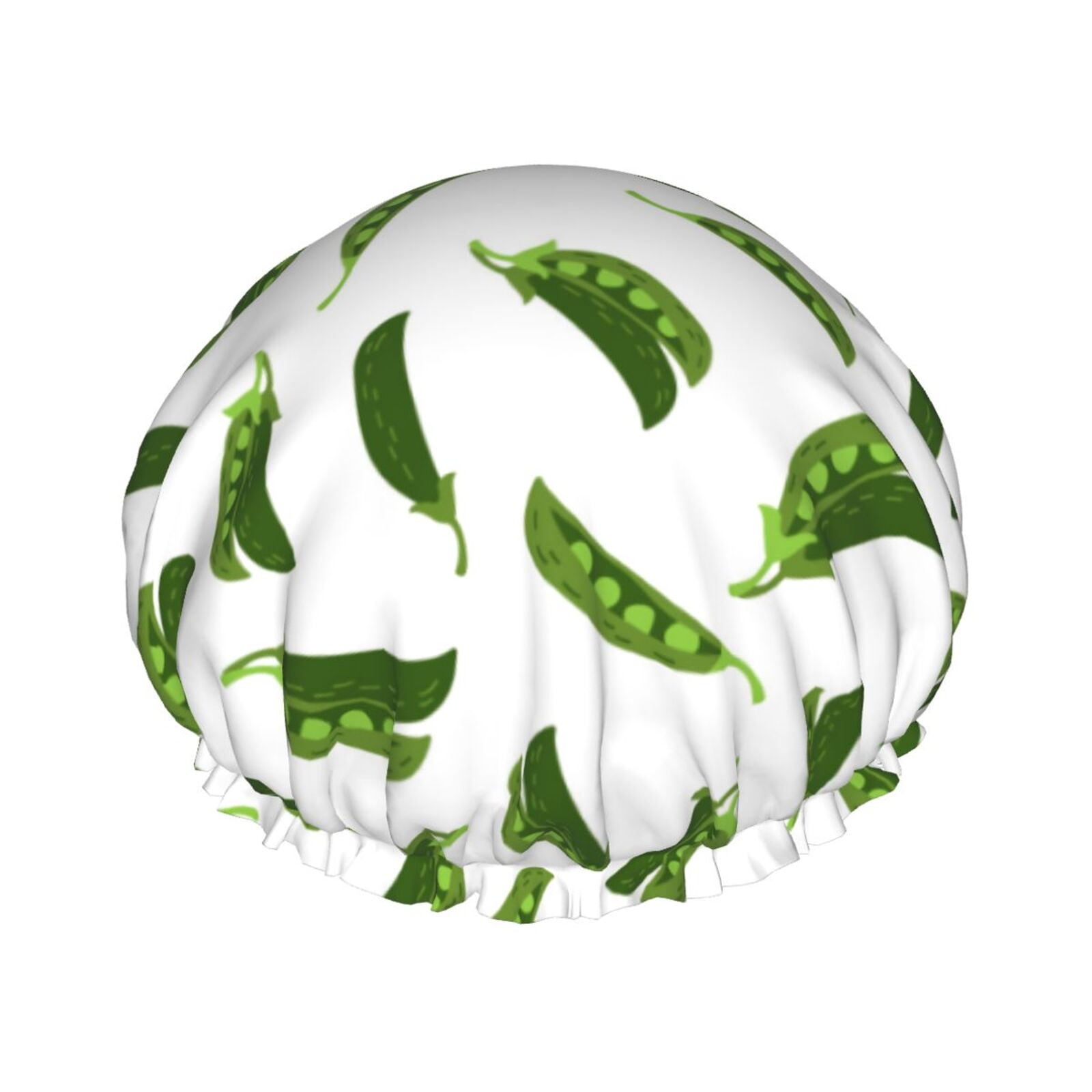 green Peas Pattern Shower Cap, Reusable Bath Hair Hat for all Hair ...