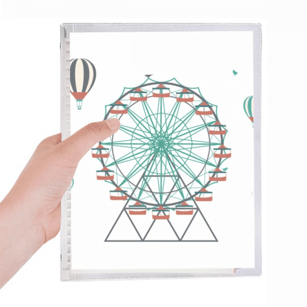 green amusement park pattern notebook loose diary refillable journal ...