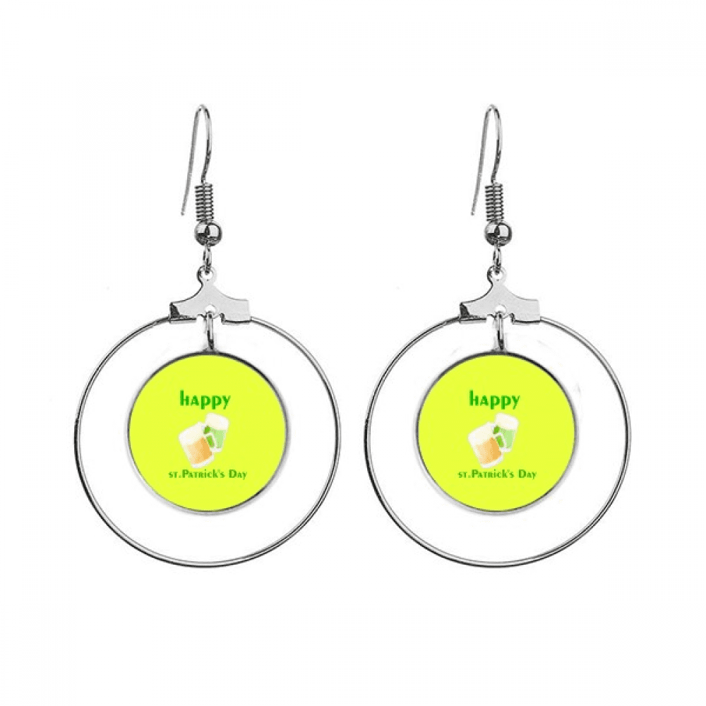 green beer toast celebrates ireland earrings dangle hoop jewelry drop ...