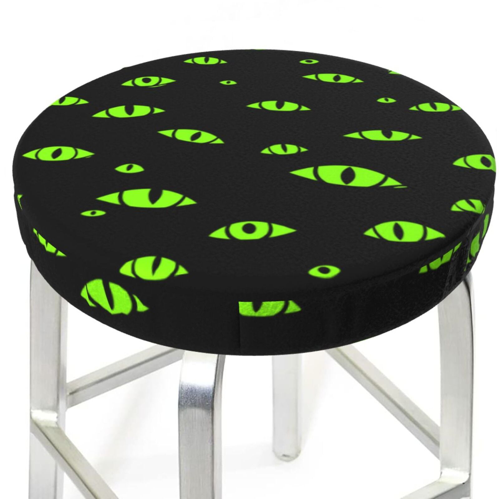 green eye pattern Round Bar Stool Seat Covers, Elastic Round Chair ...