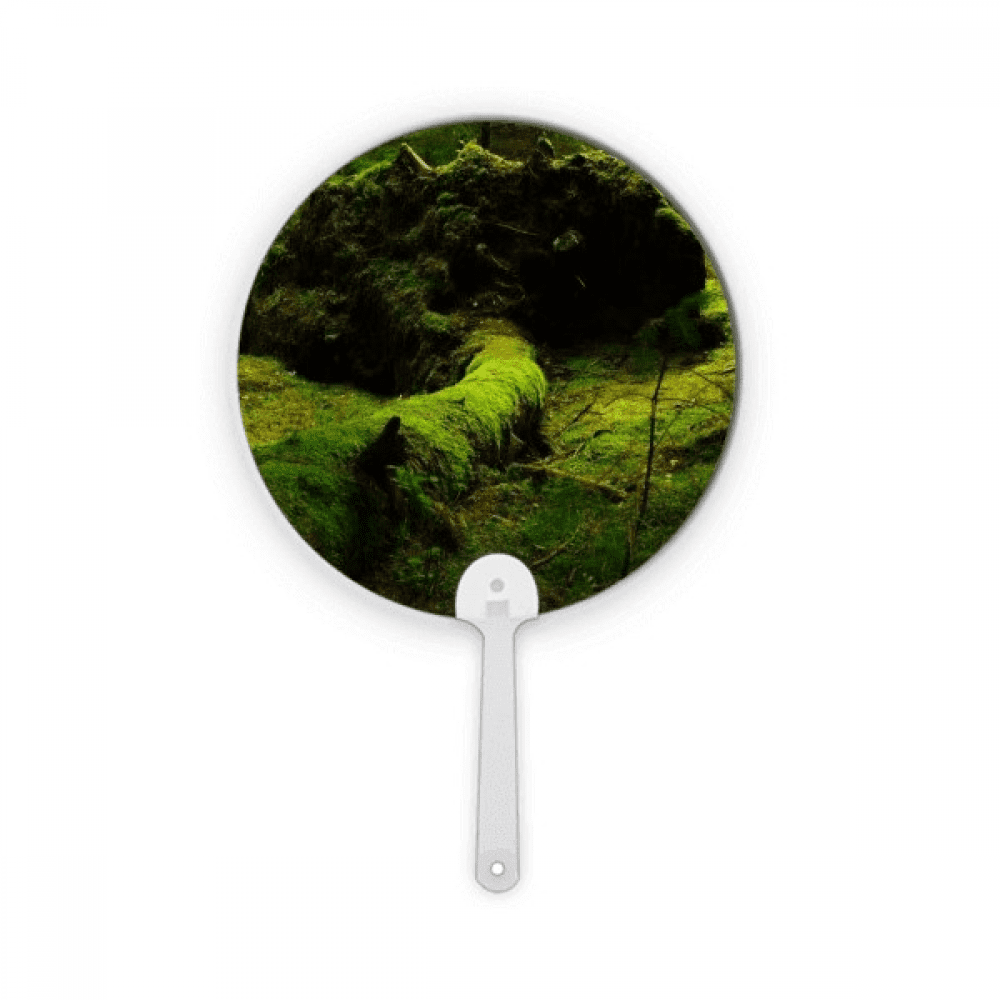 green grass ry science nature scenery Plastic Round Handheld Fan ...
