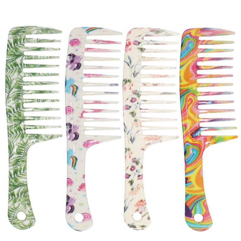 green leaf Color Water Transfer Printing Large Toothed Comb with ...