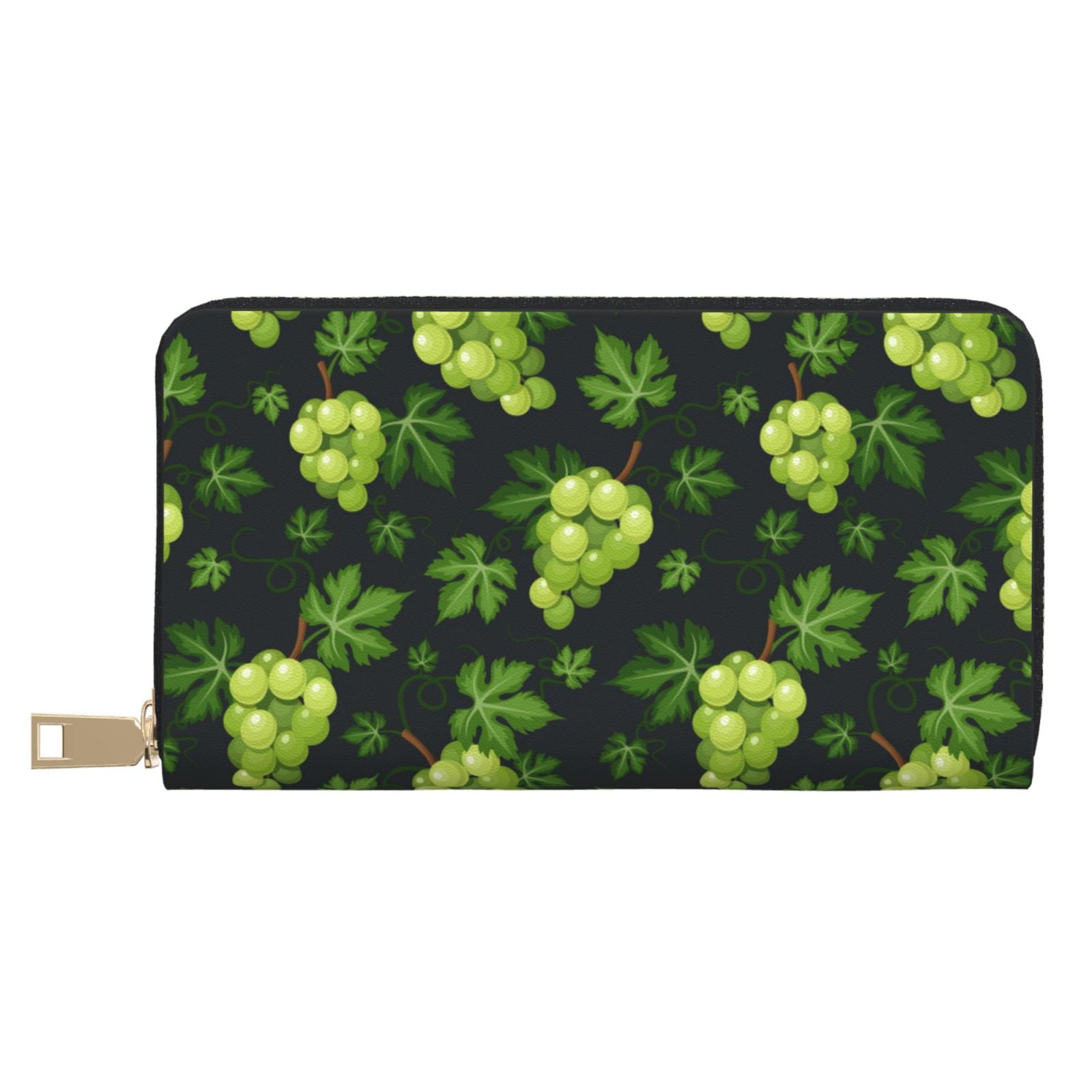 green leaf Grape Wallet Women, Leather Bifold Multi Card Wallet, Women ...