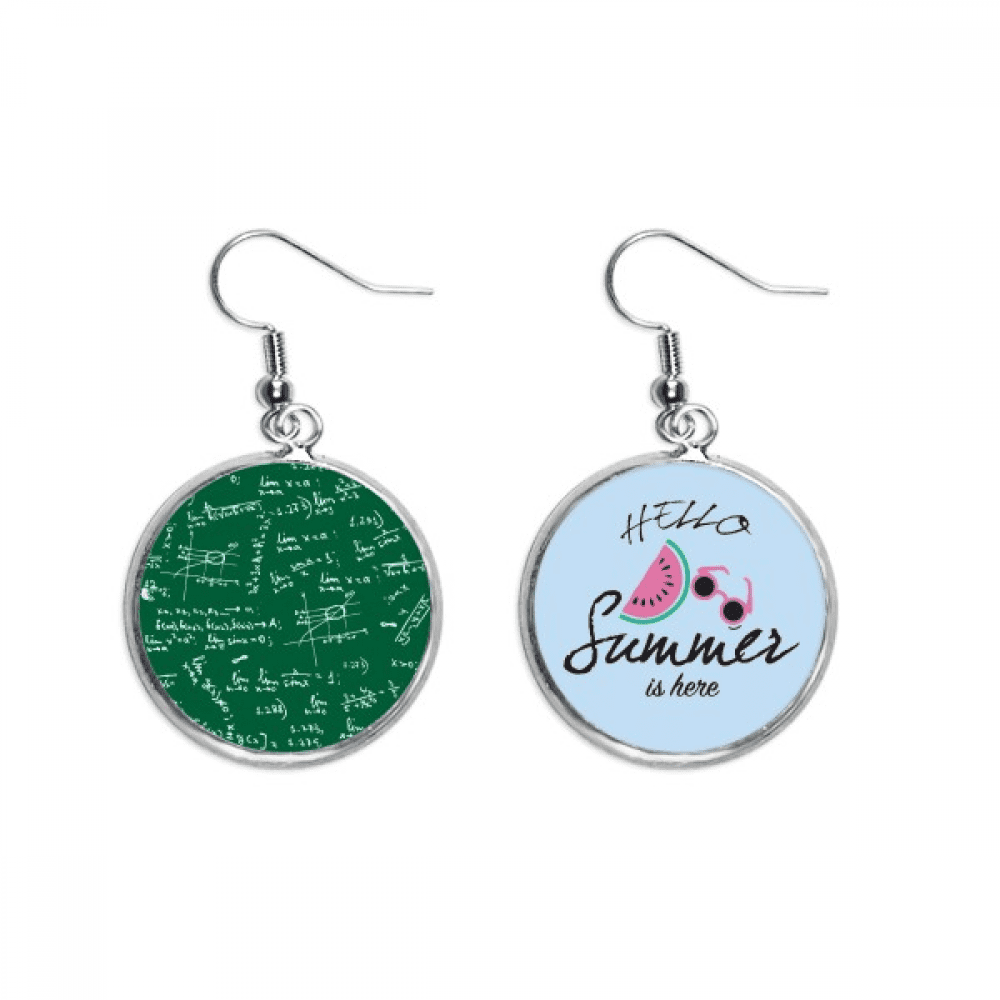 green lits mathematical formulas earring drop summer watermelon earring ...