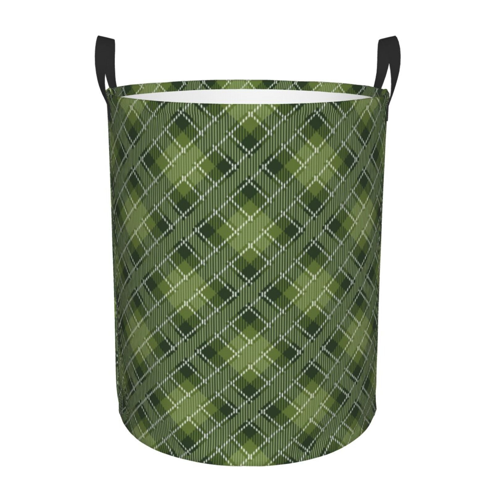 green plaid Laundry Basket, Laundry Hamper Waterproof Laundry Bag ...
