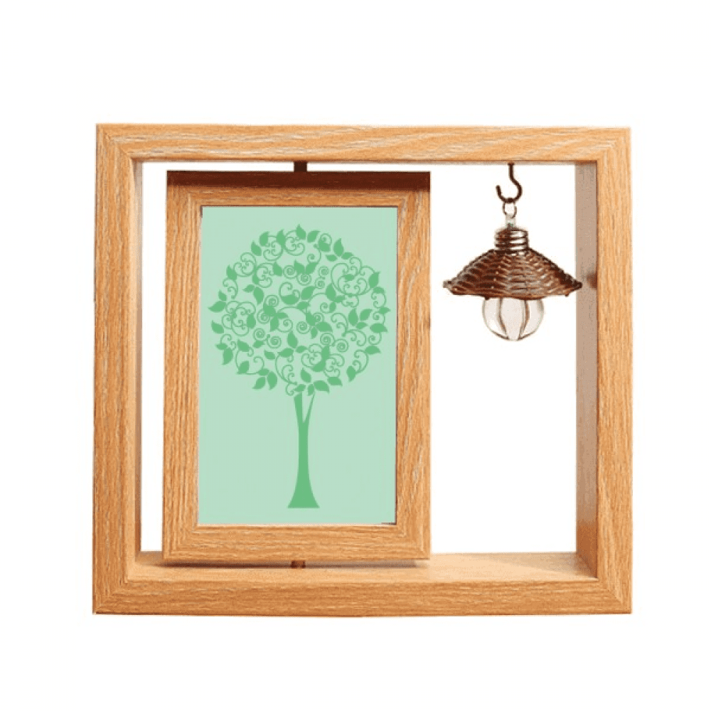 green round tree flower Wooden Rotating Picture Photo Frame 4x6 ...