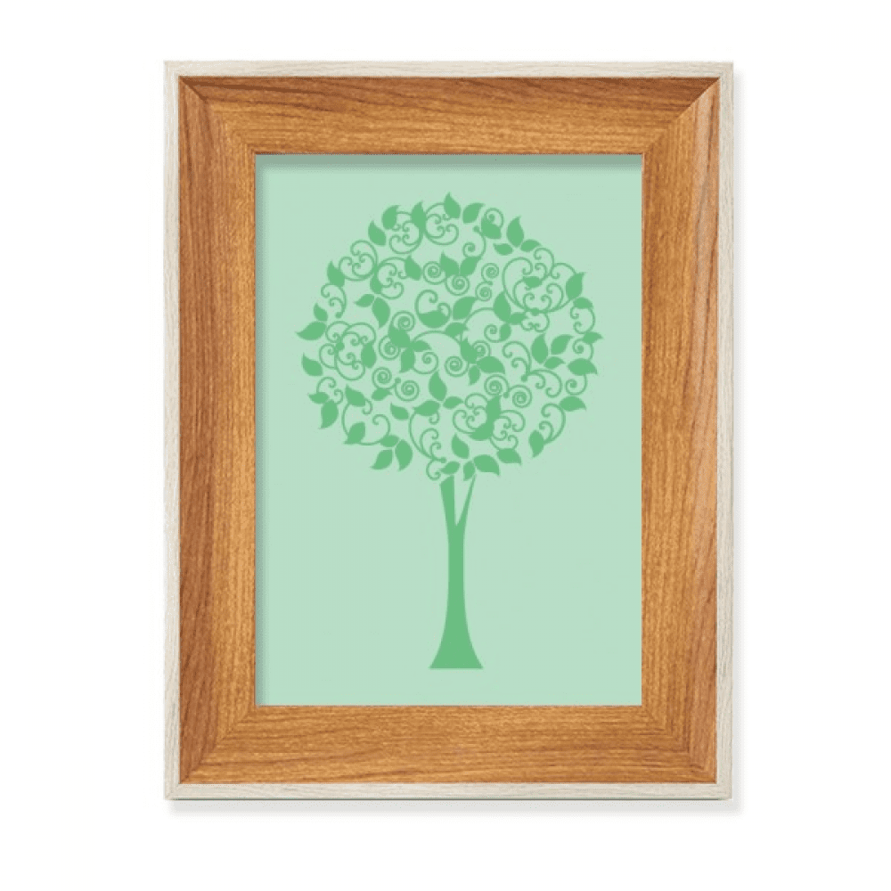 green round tree flower desktop wooden photo frame display picture art ...