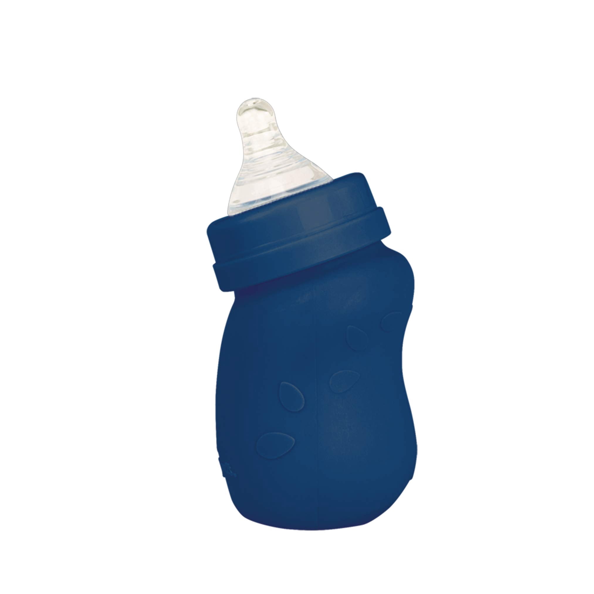 green sprouts Baby Bottle Made from Glass with Silicone Cover | Angled ...